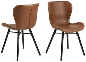 Design scandinavia Jídelní židle George (SET 2 ks), hnědá