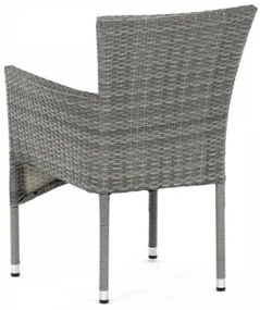 Zahradní židle šedá stohovatelná umělý ratan kov AZC-S2118 GREY