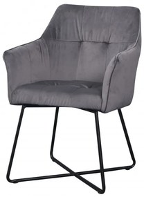 Deflee Jídelní židle LOFT GREY ZDL38860samet  46 cm x 86 cm x 63 cm
