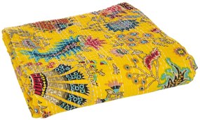 Veliká žlutá bavlněná plážová deka s prošíváním Beach Plaid - 270*220*0,5 cm