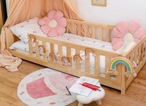 Dětská Montessori postel z masivu borovice BETTY - 200x90 cm - PŘÍRODNÍ