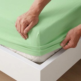 4Home Jersey prostěradlo IDEAL zelená, 90–100 x 200 cm, 90–100 x 200 cm