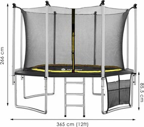 Trampolína SPRINGOS 366 cm s vnitřní ochrannou sítí + žebřík