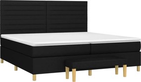 Box spring postel s matrací černá 200x200 cm textil 3137263