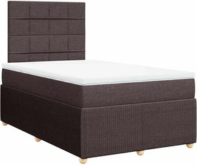 Box spring postel s matrací tmavě hnědá 120x200 cm textil 3294326