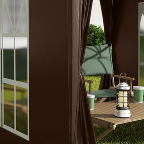 Outsunny skládací altán 2x2m se 4 bočními stěnami a okny, UV ochrana, zahradní stan včetně tašky na přenášení, robustní ocel Oxford, bílý