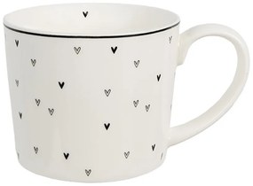 Bílý hrnek se srdíčky Lovely Day - 12*8*7 cm / 275 ml