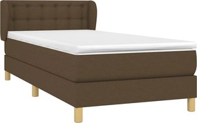 Box spring postel s matrací tmavě hnědá 90x200 cm textil 3127096