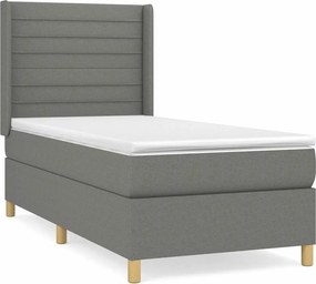 Box spring postel s matrací tmavě šedá 80 x 200 cm textil 3132026