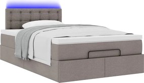 Osmanský rám postele s matrací taupe 120x200cm textil 3312468