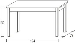 Gazel jídelní stůl 124x78 přírodní 741