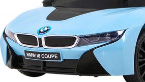 Ramiz Elektrické autíčko BMW i8 Lift modré + dálkové ovládání + pomalý start + 3bodové pásy + MP3 USB + LED
