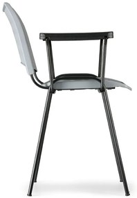 Plastová židle SMART - chromované nohy s područkami, zelená