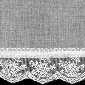 KRÁTKÁ ZÁCLONA NA KROUŽCÍCH SUZAN 350X140 CM BÍLÁ
