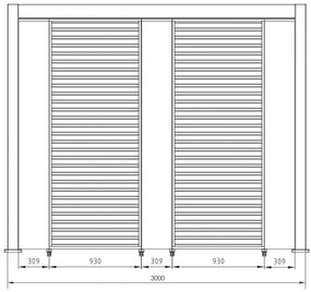 BIZZOTTO Světlá hliníková pergola s uzavíracími lamelami OCEAN 3x4 m 0795788