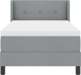 Postel s boxspringem s čelo Světle šedá 200 x 90 cm textil 3341083