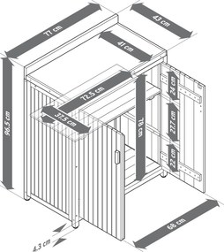 Tchibo - Malá zahradnická skříň - barva: hnědá