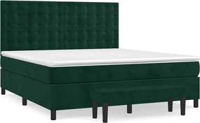 Box spring postel s matrací tmavě zelená 160x200 cm samet 3138094