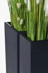 Rohové květináče CORNER, sklolaminát, 75*148 cm, antracit