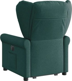 Zvedací polohovací křeslo tmavě zelené textil 3303380