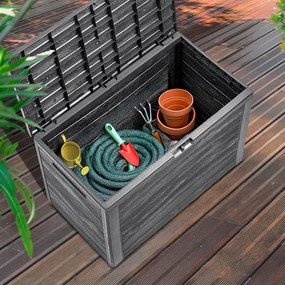 Zahradní úložný box WOODEBOX, 190L, 78x44x55cm, antracitová Prosperplast