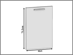 Panel na myčku Belini zakrytý 45 cm černý lesk  INF PZ45/1/WT/B/0/B1