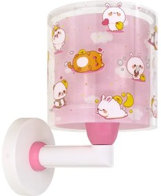 Dalber 41769S - Dětská nástěnná lampa KAWAII FRIENDS 1xE27/15W/230V růžová
