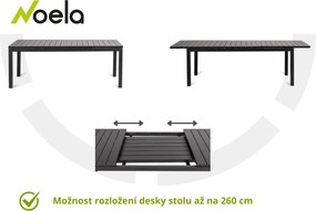 Noela Zahradní jídelní set Grande Lungo + 8x kovová židle Pia