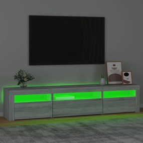 TV skříňka s LED osvětlením šedá sonoma 195x35x40 cm 3152744