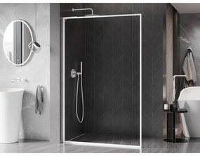 Mexen, Mexen Kioto-XF L sprchová stěna s rámem 120 x 202 cm, průhledná 10 mm, bílá - 800-120-174-20-00-XF