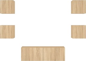 5dílná obývací stěna s LED osvětlením dub sonoma 3216862