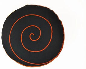 S radostí - vlastní výroba Meditační podsedák se spirálou - oranžový Velikost: ∅35 x v18 cm