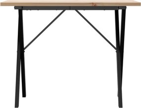 Jídelní stůl s X rámem 100 x 50 x 75,5 cm borové dřevo a ocel 3282763