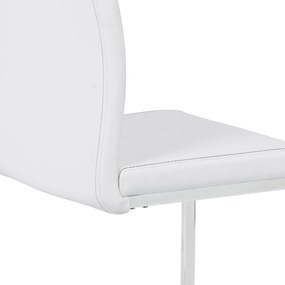 AUTRONIC Jídelní židle bílá koženka / chrom