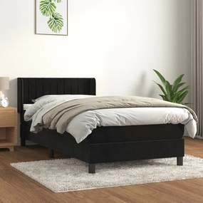 Box spring postel s matrací černá 80 x 200 cm samet,  3131047
