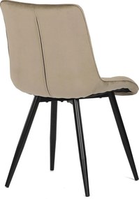 Autronic Jídelní židle, potah v krémovém sametu, kovové podnoží v černé práškové barvě CT-384 CAP4
