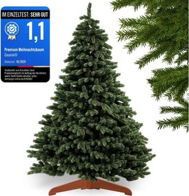 Umělý Vánoční stromek Premium 180cm s Světelný řetěz dřevěný stojan FSC®