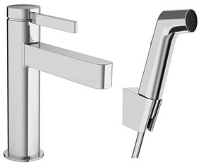 Hansgrohe Finoris - Umyvadlová baterie s výpustí Push-Open a bidetovou sprškou, EcoSmart, chrom 76210000