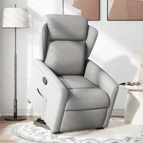 Zvedací polohovací křeslo obláčkově šedé textil 3303143