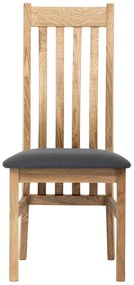 AUTRONIC Dřevěná jídelní židle, potah antracitově šedá látka, masiv dub, přírodní odstín