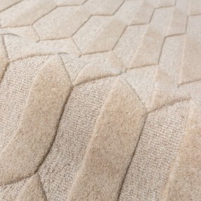 Vínový/v přírodní barvě ručně tkaný vlněný koberec 120x170 cm Apex Border Wool – Flair Rugs