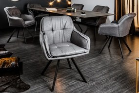 Židle Lounger šedá loketní opěrka / 39352