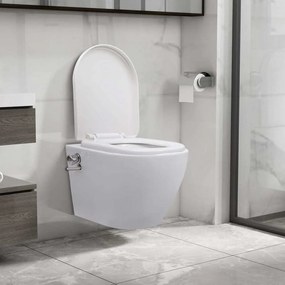 vidaXL Závěsné WC bez oplachového kruhu s funkcí bidetu keramické [145782] Barva: Bílá
