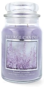 VILLAGE CANDLE Svíčka Village Candle - Frosted Lavender 602 g, fialová barva, sklo, vosk