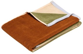 Hübsch Bavlněný ručník Block Brown/Multicolour 50 x 100 cm, multi barva, textil