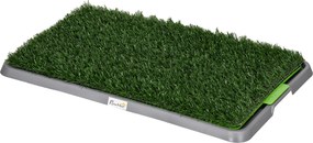 PawHut psí toaleta pro psy se 2 travnatými rohožemi, zásobník pro výcvik nočníků, vnitřní venkovní toaleta pro štěňata, zelená 67 x 41 cm | Aosom.de