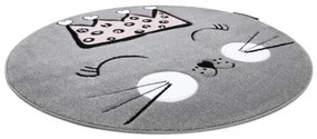 koberec PETIT KOČKA KORUNA, šedý velikost kruh 160 cm | krásné koberce cz