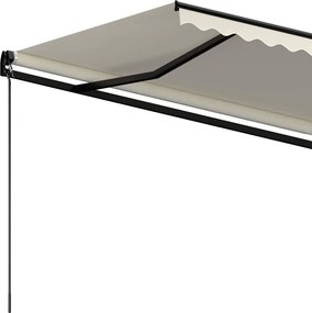 Ručně zatahovací markýza 500 x 300 cm krémová 3069137