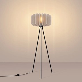 Béžová stojací lampa s textilním stínidlem (výška 134 cm) Elom – Sollux