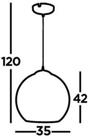 Searchlight 1635AM - Lustr na lanku BALLS 1xE27/60W/230V mosaz